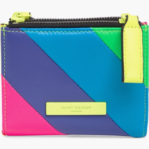 Kurt Geiger | Bags | Kurt Geiger Rainbow Mini Leather Purse In Blue ...